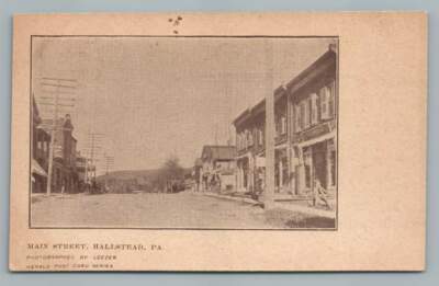 Main Street HALLSTEAD PA Susquehanna County UDB Antique Postcard 1908 ...