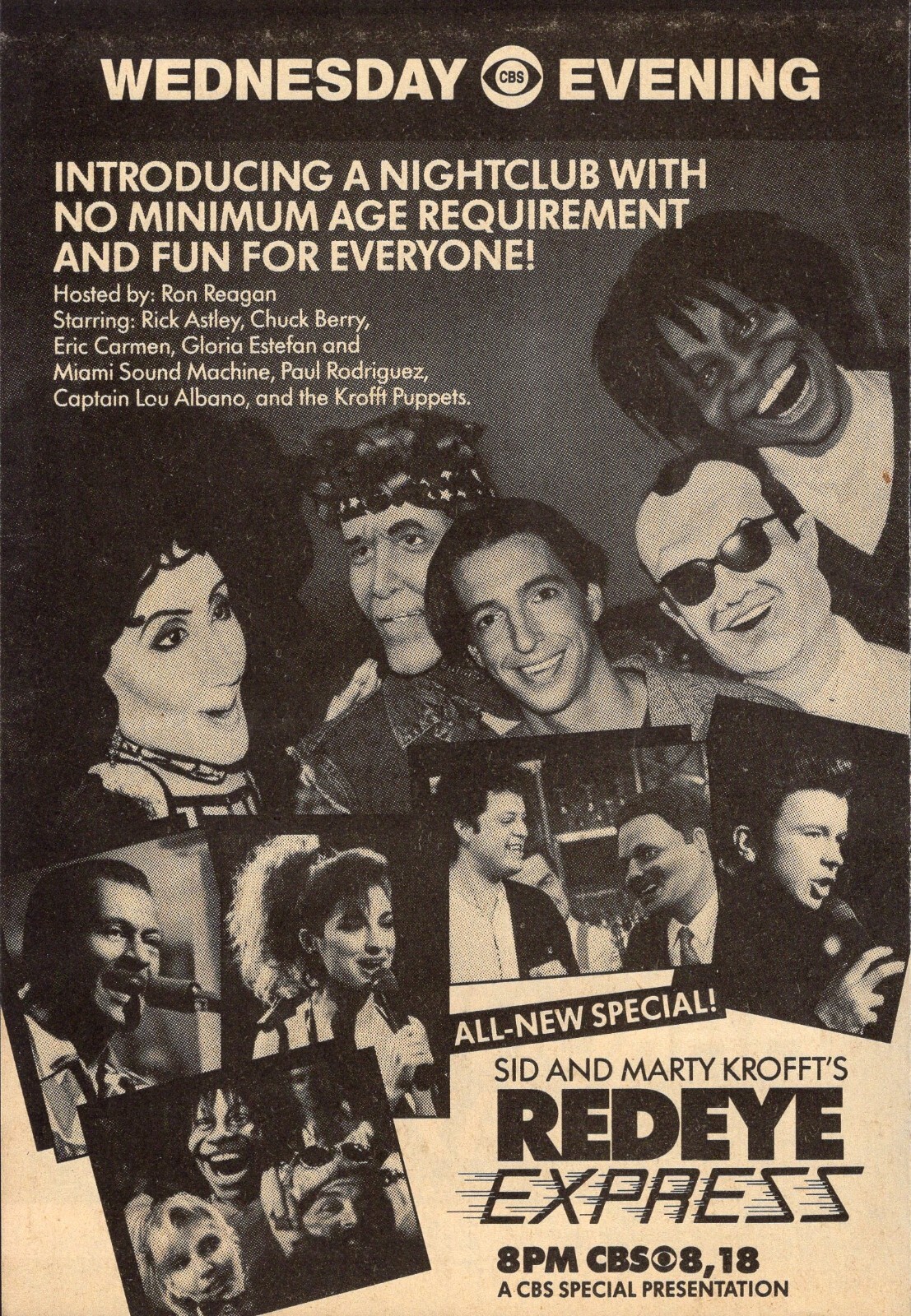 ORIGINAL 1988 TV AD SID & MARTY KROFFT REDEYE EXPRESS PUPPETS RON ...