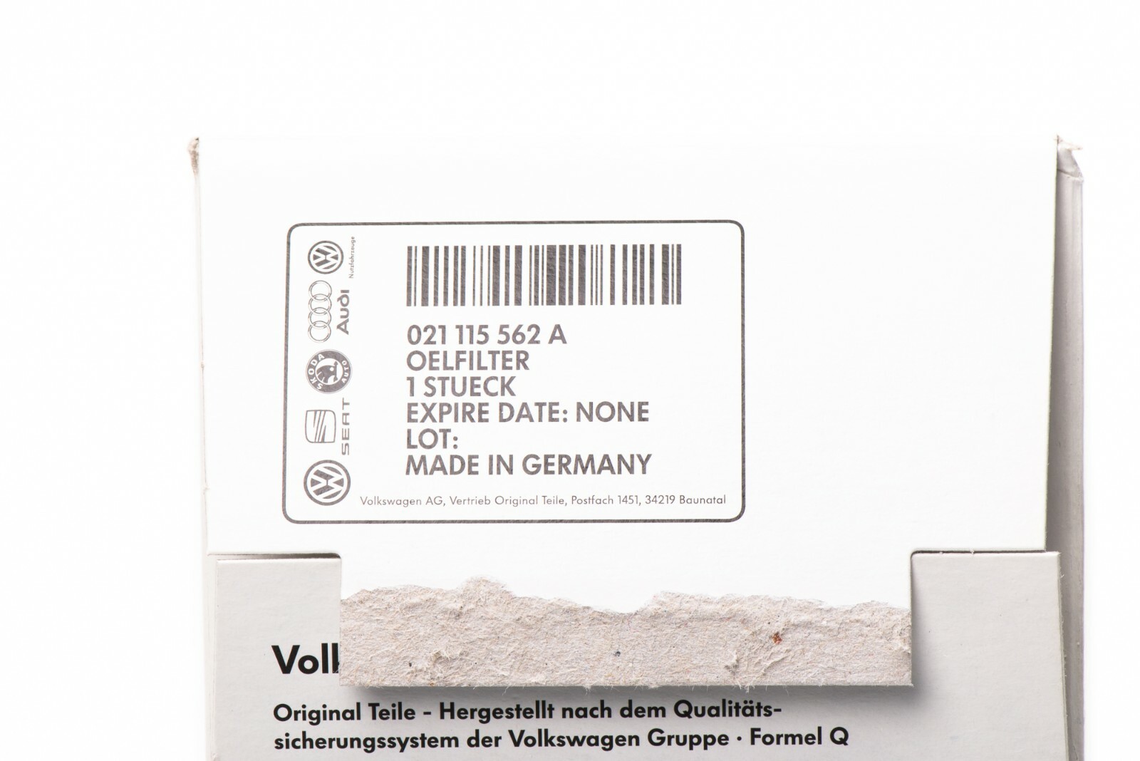 OEM NEW VW Volkswagen Engine Oil Filter Golf Jetta Passat Touareg ...