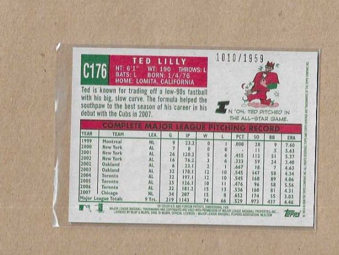 Ted Lilly #'d 1010/1959 Topps Heritage chrome 2008 refractor C176 | eBay
