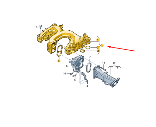 VW TOUAREG 7P MK2 Intake Manifold 059129711CF NEW GENUINE | eBay