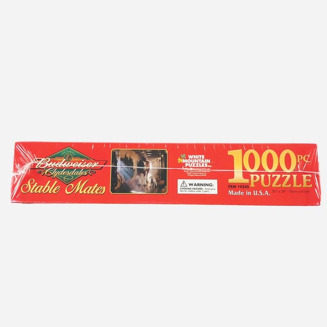 Budweiser Clydesdales Stable Mates 1000pc Puzzle White Mountain Puzzles ...