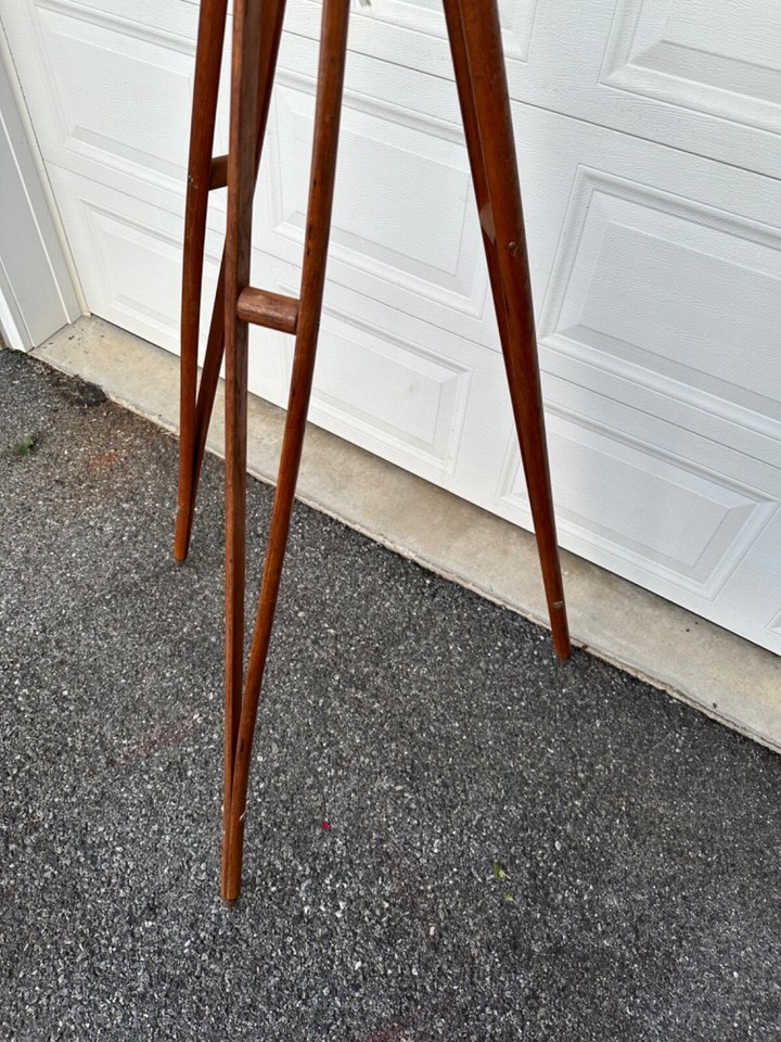 Vtg. Instrument Sight Level Transit Tripod Fixed Wooden Legs 60" | eBay