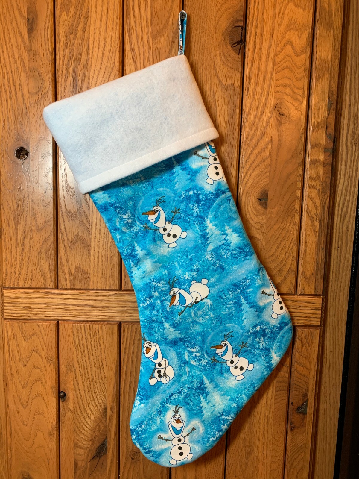 19 1/2" NEW Handmade CUTE Frozen Olaf Lined Cuffed Stocking | eBay