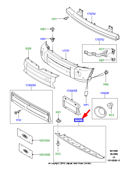 LAND ROVER DISCOVERY L319 Front Bumper Tow Eye Cover DPC500123PCL New ...