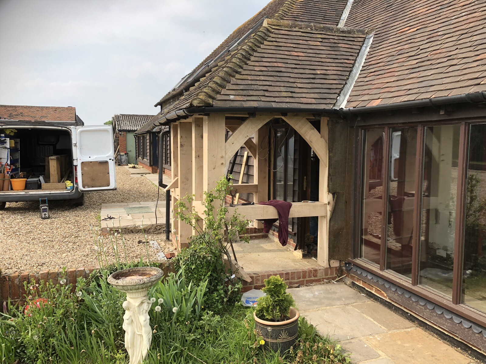 Bespoke Green Oak Frame Porch, Canopy | eBay UK