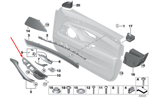 NEW BMW 5 F10 FRONT RIGHT DOOR INTERIOR HANDLE RHD 51417225874 OEM NO🇺🇸 ...