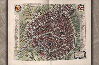 Poster, Many Sizes; Map Of Leyden Leiden Netherlands 1642 | eBay