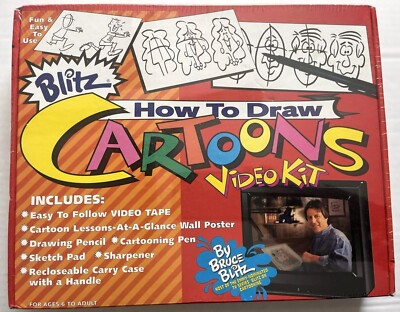 BLITZ How To Draw Cartoons Video Kit By Bruce Blitz VCR Tape NEW | eBay