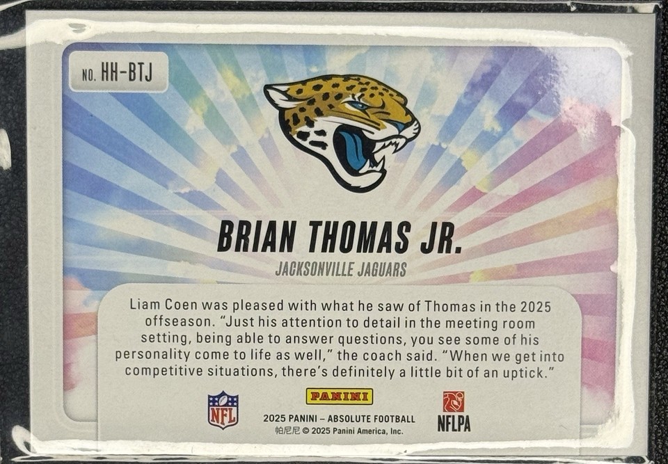 2025 Panini Absolute Hog Heaven Brian Thomas Jr. #HH-BTJ Jaguars ...