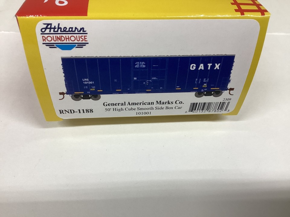 `Roundhouse #1188 HO scale "GATX" 50' high cube smooth side box car Rd ...