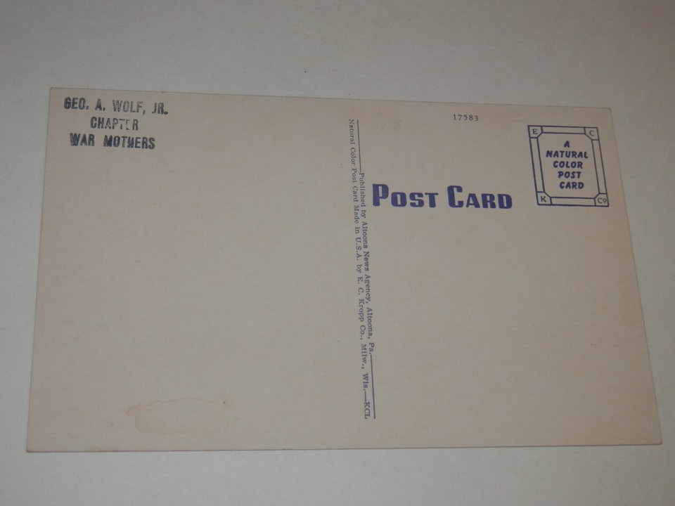 ALTOONA PA - 1930-1950 ERA POSTCARD - ALLEGHENY FURNACE WOMENS CLUB ...