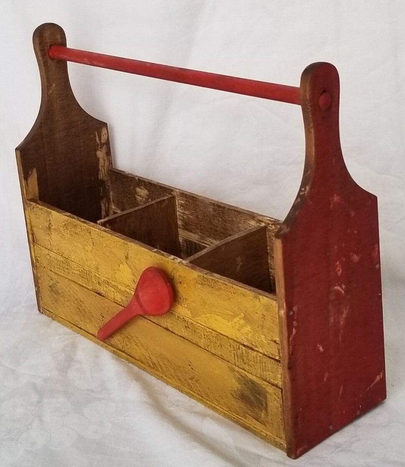 Unique Wooden Flatware Utensil Holder Caddy HANDCRAFTED Rustic ...