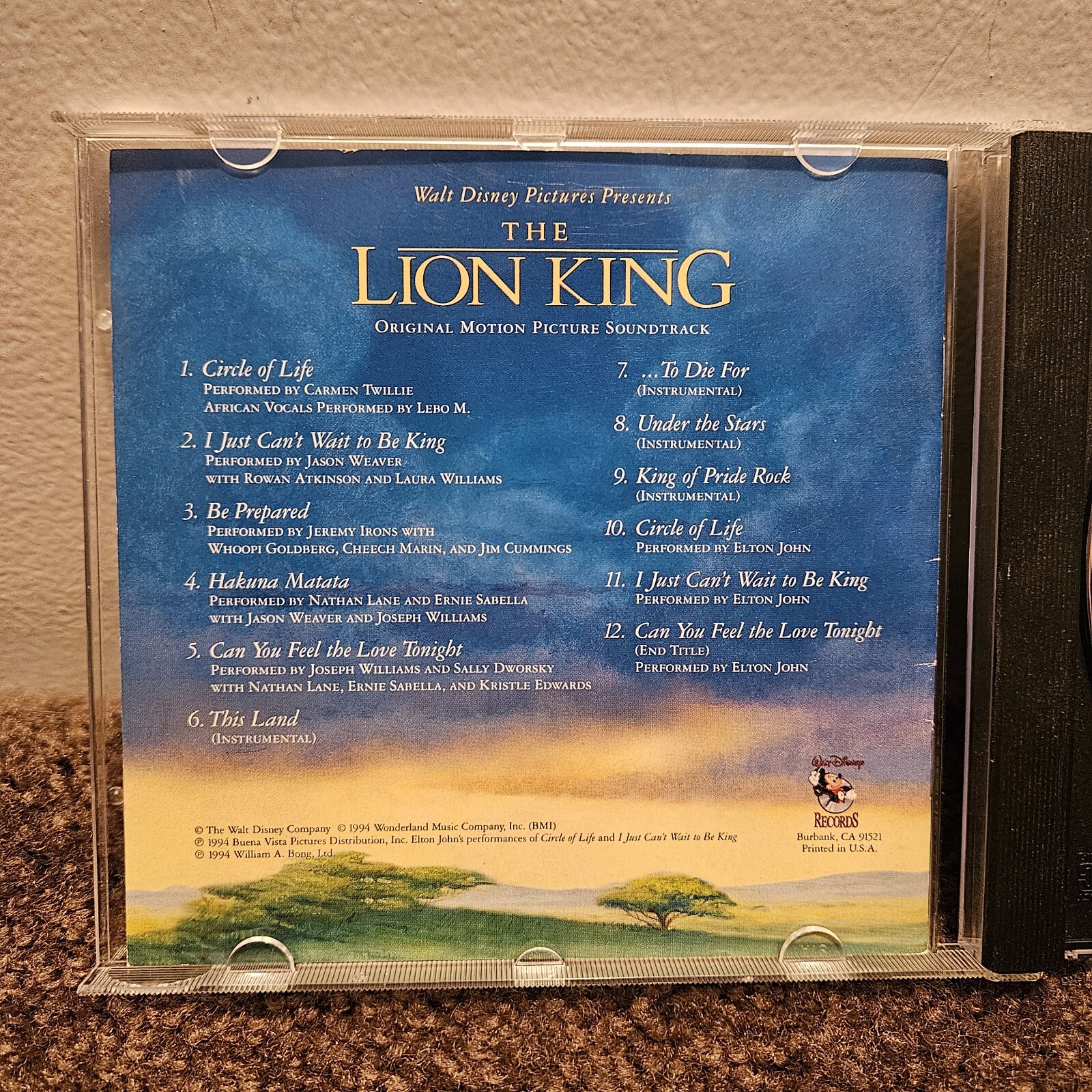 The Lion King Original Motion Picture Soundtrack (CD, 1994) | eBay