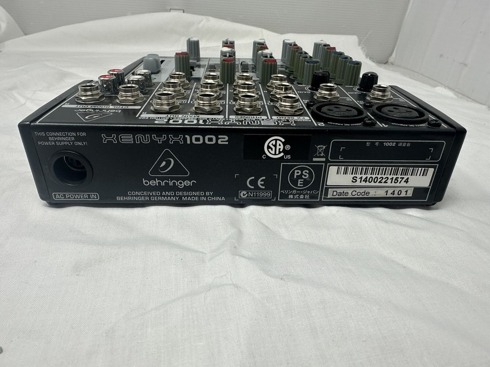 Behringer XENYX 1002 10-Input 2-Bus Mixer Mic Preamp With Power Adapter ...