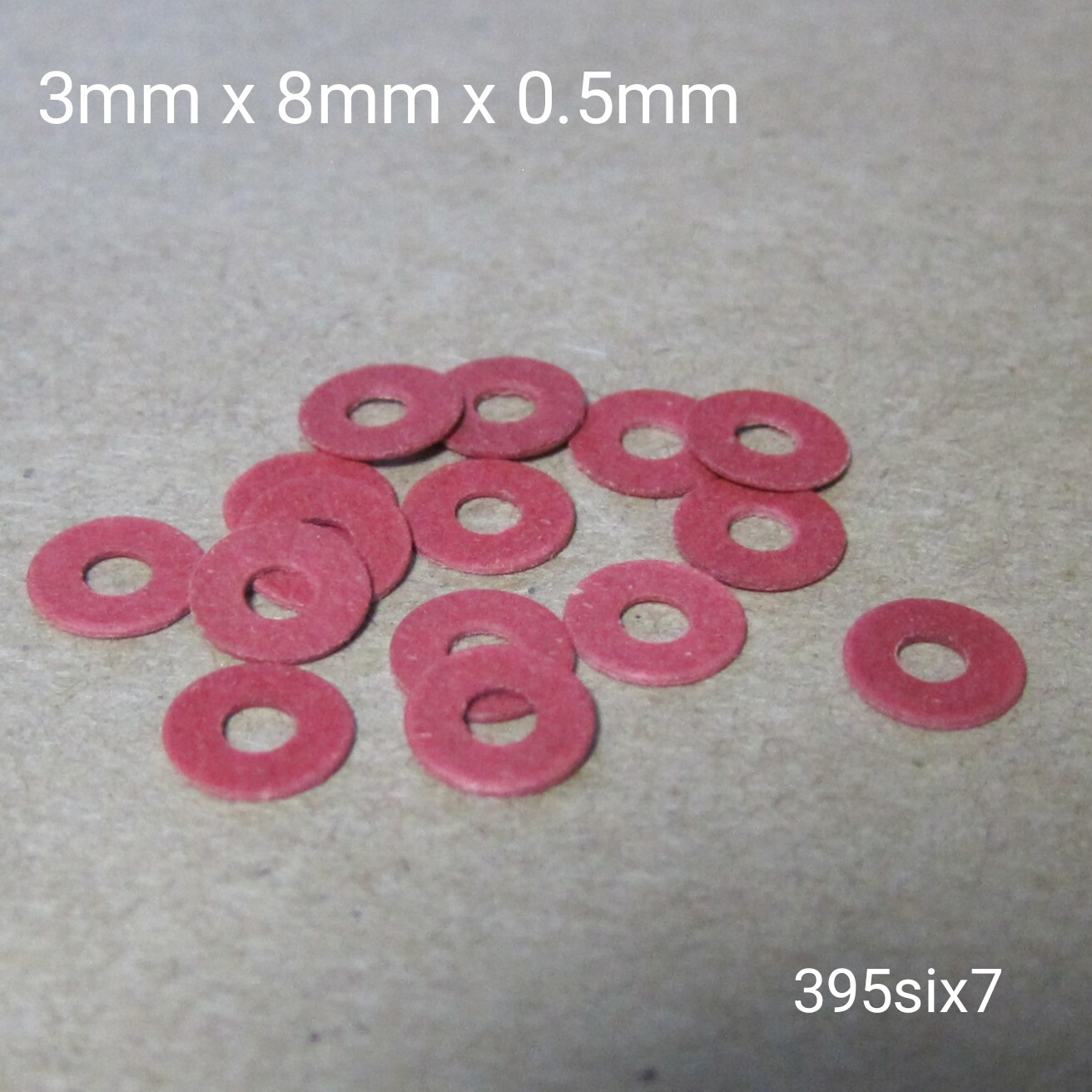 Red Fiber Washer Flat Washer Insulating Washer - 3mm x 8mm x 0.5mm ...