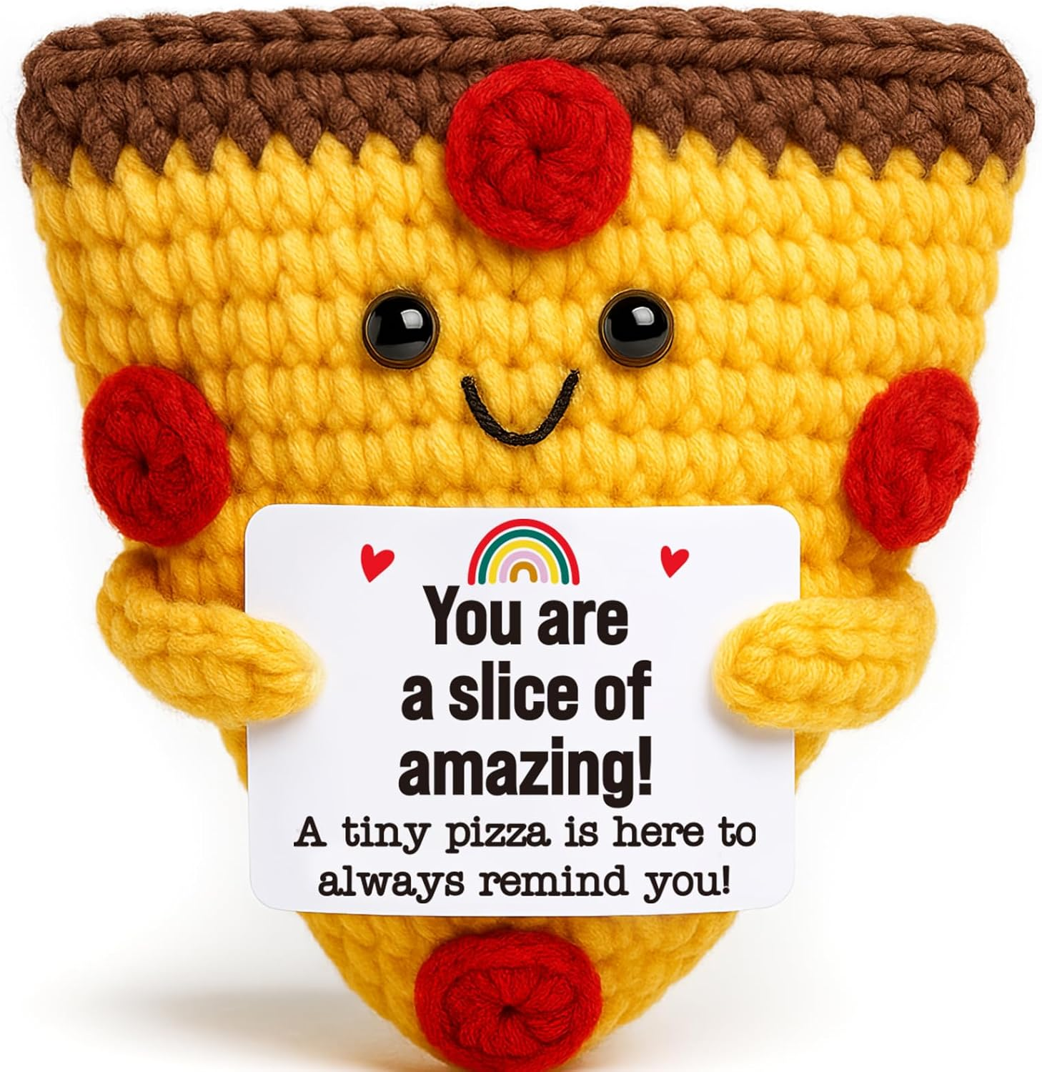 Mini Encouragement Pizza Cute Handmade Crochet Pizza for Pride Month ...