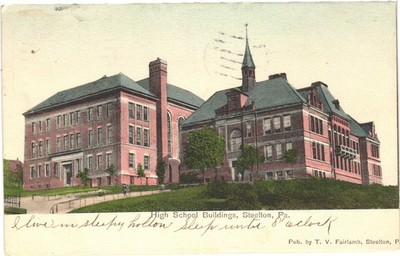 1907 Steelton PA High School Buildings Fairlamb United Art Pub Arcade ...