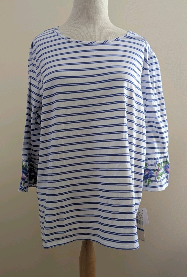 Women's Alfred Dunner XL Spring Summer Knit Top Tropical Zone Purple ...