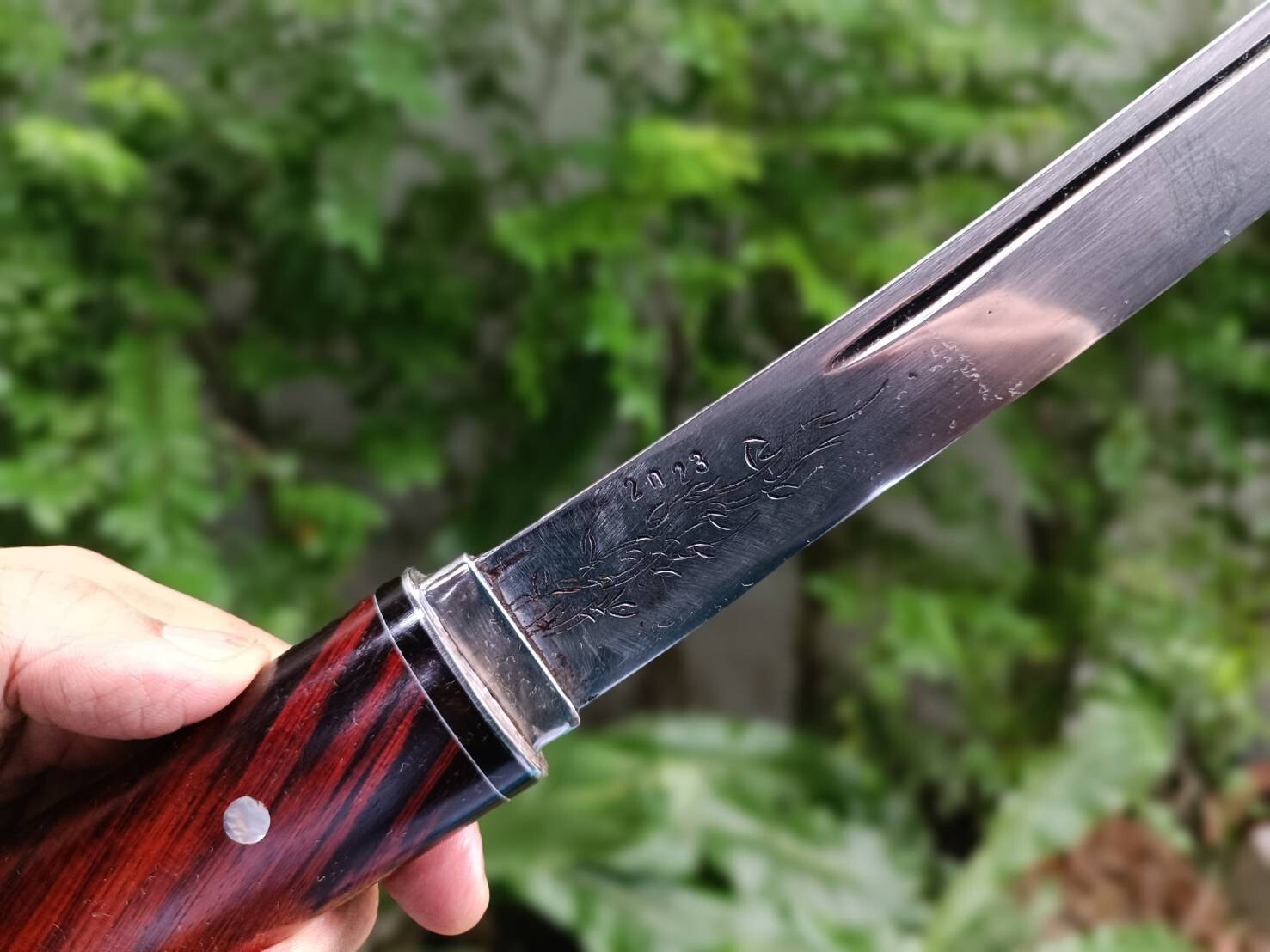 Japanese Samurai knife sword 11.8” bearing steel forged, Rosewood ...