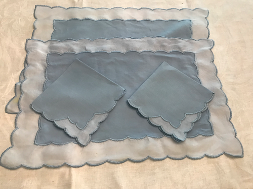 Vintage Marghab Breakfast Set for Two, Scallopino pattern, Blue | eBay