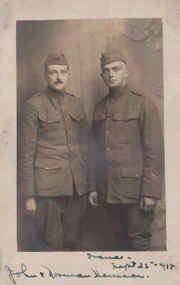 WW1 AEF Aero 157th 1918 John & Norman Duncan France Photo RPPC Postcard ...