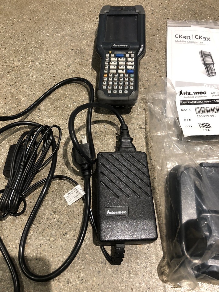 Intermec CK3X 1007CP02 Barcode Scanner + Charger + Battery + Micro USB ...