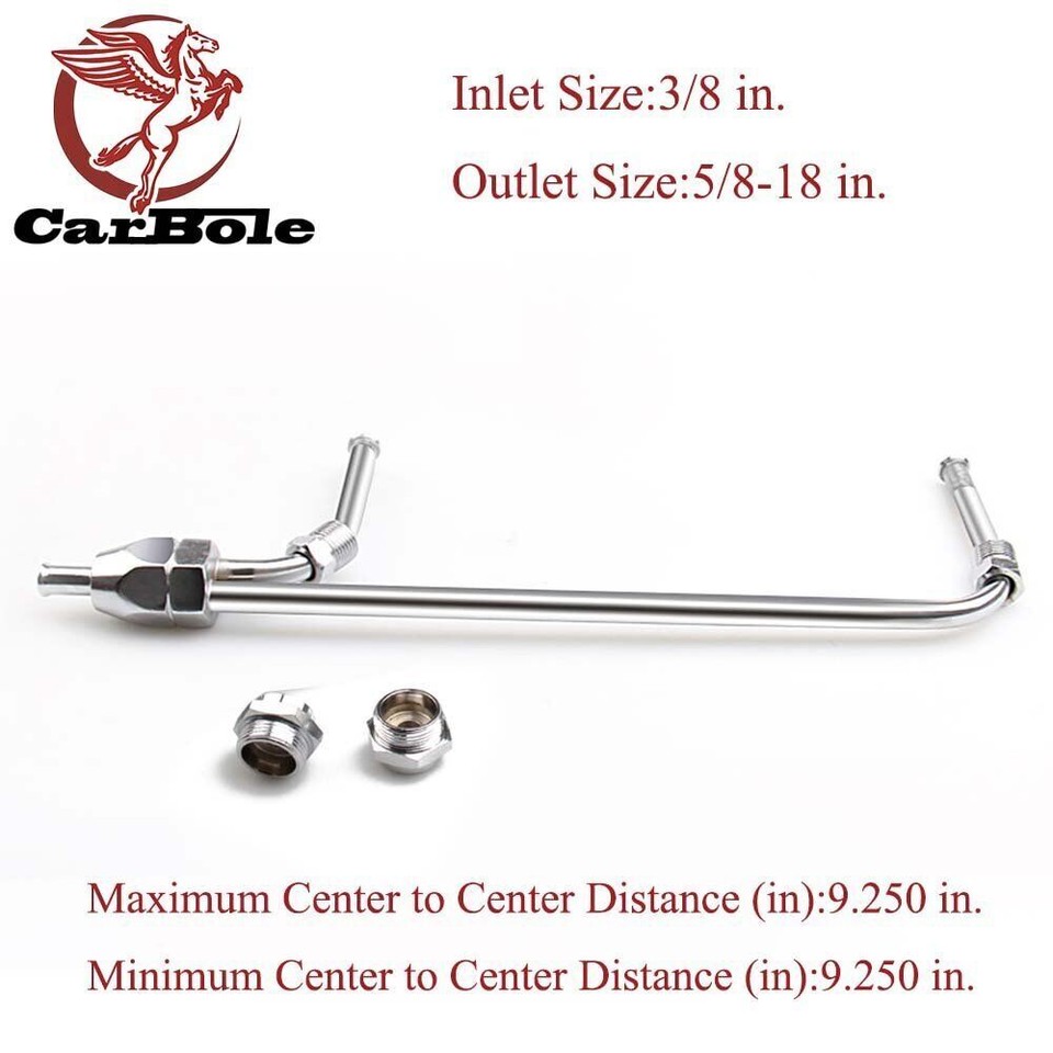 Chrome Dual Feed Fuel Line For Holley Carburetor 4150 Double Pumper 3/8 ...