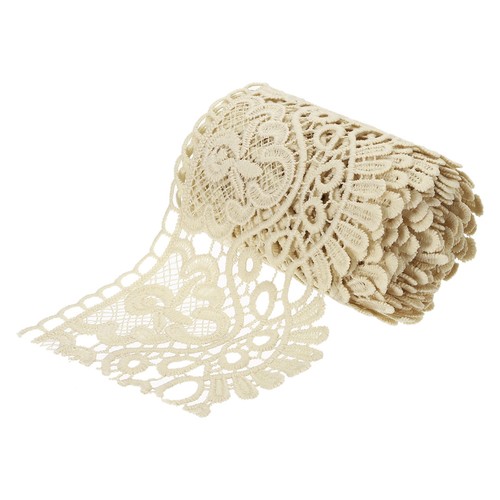 4 Inch Wide 3 Yard Lace Ribbon Floral Pattern Light Grey Lace Trim ...