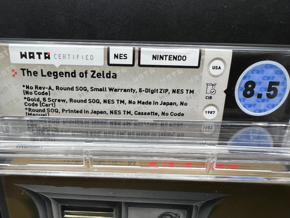 1st Print w/ CASSETTE MANUAL TM Legend of Zelda NES WATA 8.5 CIB ...