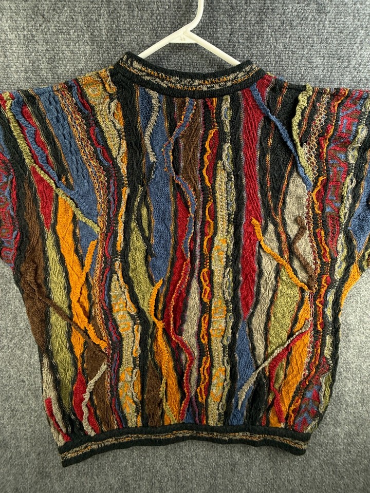 COOGI Classic Linen Cotton Australia Sweater Intricate Knit Large ...