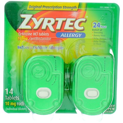 3 Pack Zyrtec Indoor & Outdoor Allergy Relief Tablets, 24 Hour 10 mg ...