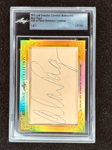 Alan Page 2015 Leaf Masterpiece Cut Signature autographed signed 1/1 ...