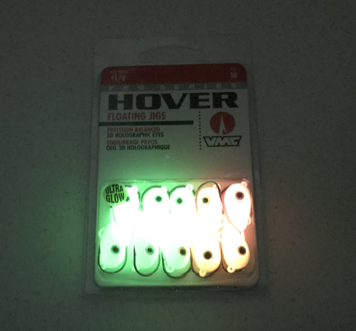 VMC #1/0 Hover Floating Jig Fishing Hook Lures 10 Pack ULTRA GLOW ...
