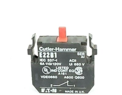 NEW EATON CUTLER-HAMMER E22B1 CONTACT BLOCK SER. A1 10AMP 600VAC | eBay