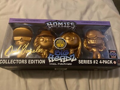 Homies Big Headz Series #2 4 Pack Gold 1 Of 50 SIGNED BY David Gonzales ...