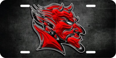 Devil Head Evil Red Demon Hell Satan Aluminum Car Vanity Plate Tag ...