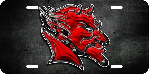 Devil Head Evil Red Demon Hell Satan Aluminum Car Vanity Plate Tag ...