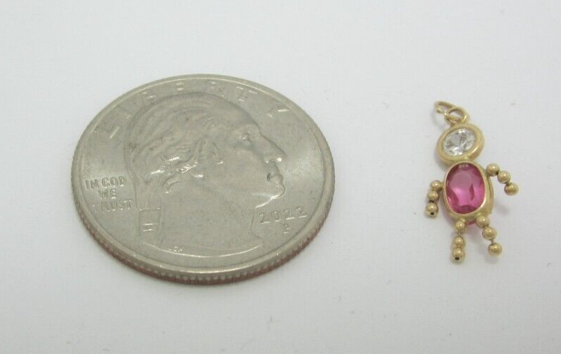STYLISH 14K YELLOW GOLD "BOY" OCTOBER BIRTHSTONE BABY (3/4") PENDANT ...