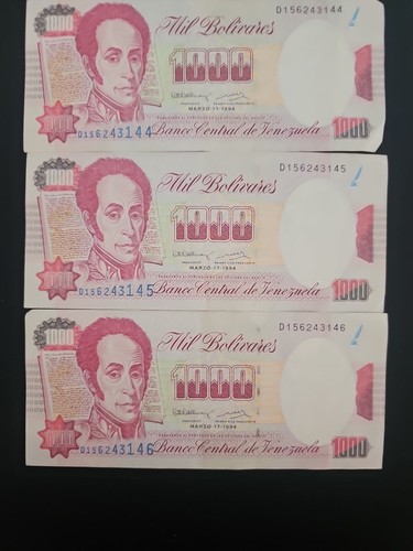 1994 Note 1000 Bolivares Venezuelan Banknotes Set of 3 #312 | eBay