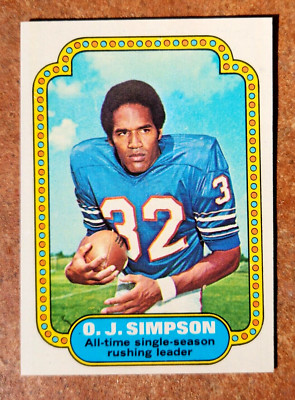 1974 O.J. Simpson Topps Football Card # 1 All-Time Rushing Leader ...