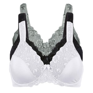 Women Luxury Lace Bra Underwired Plus Size Full Cup Large Bosom Black ...