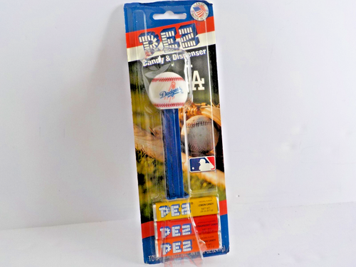 LA Los Angeles Dodgers MLB Baseball PEZ Dispenser Fly Ball Logo On Card ...