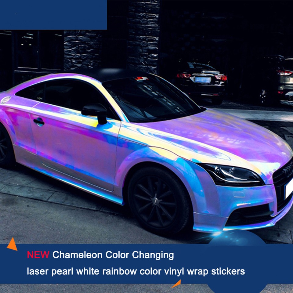 24"x 53" Holographic Rainbow Neo Chrome Car Vinyl Wrap Film Bubble Free ...