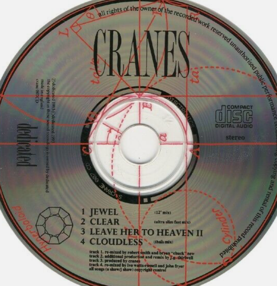 CRANES JEWEL 4 track CD Single inc ROBERT SMITH of The Cure remix 1993 ...
