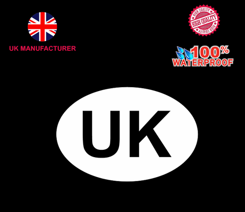 UK Oval Rear Car Sticker. Vans, Lorrys, Caravan - UK, Union Jack, EU ...
