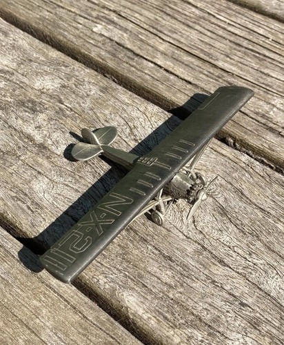 Pewter Spirit Of St Louis Airplane Die-Cast Figurine NX211 By Danbury ...
