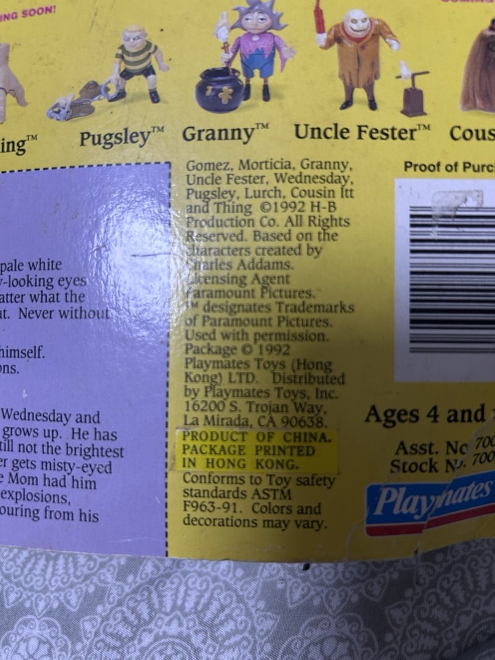 VTG The Addams Family UNCLE FESTER Action Figure Playmates Toys 1992 ...