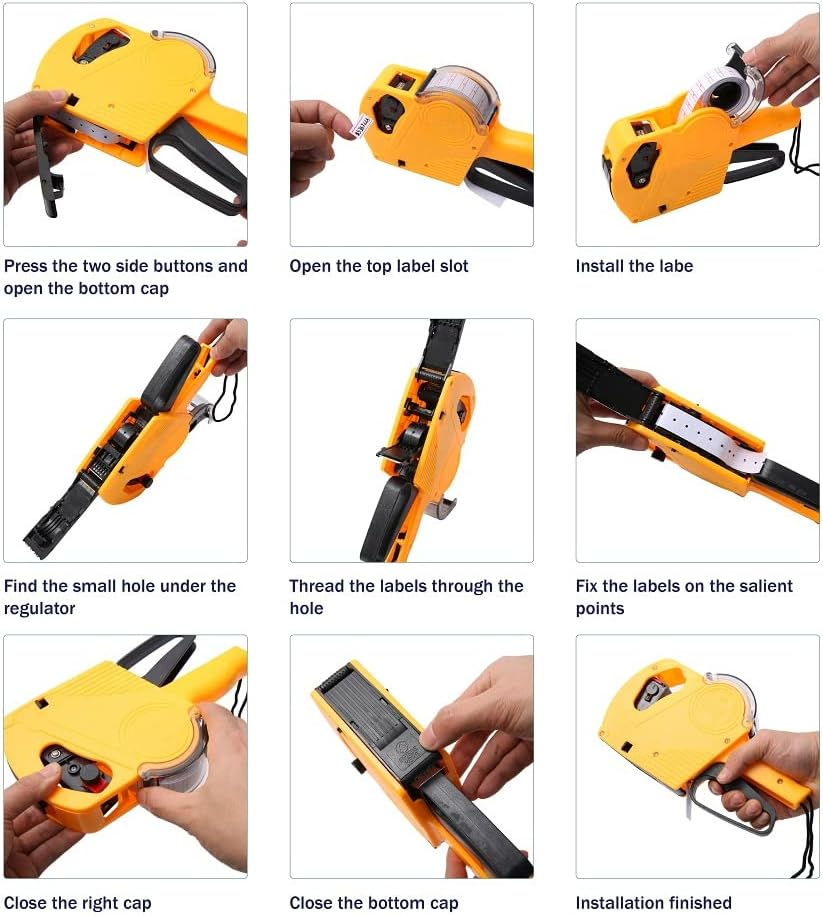 MX-5500 8 Digits Price Tag Gun with 5000 Sticker Labels and 5 Ink ...