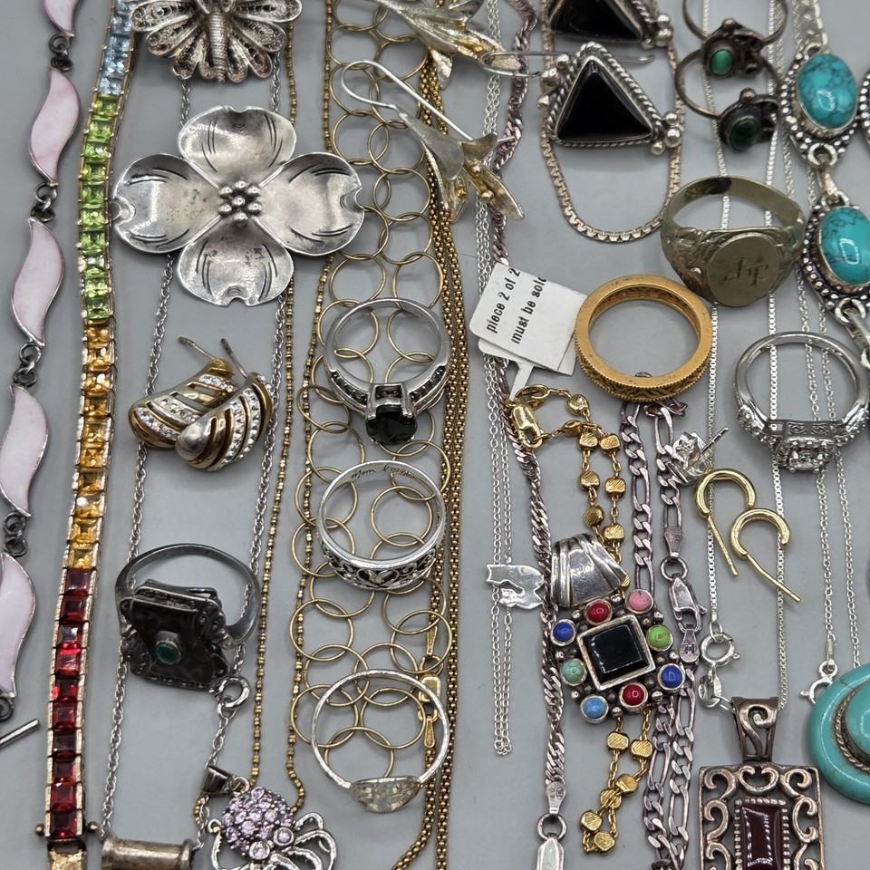 Sterling Silver Mixed Jewelry Findings 524 Grams All Wearable Resell ...